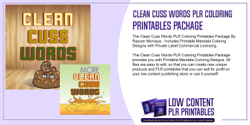 Clean Cuss Words PLR Coloring Printables Package