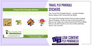 Travel PLR Printable Stickers | PLR Printable Sticker Designs