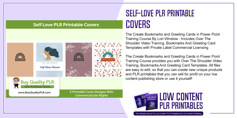 Self-Love PLR Printable Covers | PLR Printable Cover Designs
