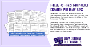 Freebie Fast-Track Info Product Creation PLR Templates