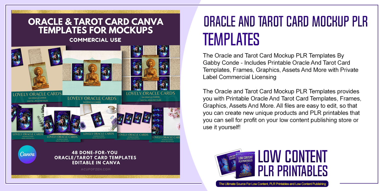 Oracle and Tarot Card Mockup PLR Templates | PLR Cards