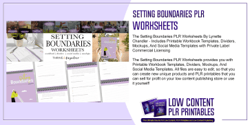 Setting Boundaries PLR Worksheets | PLR Printable Worksheet