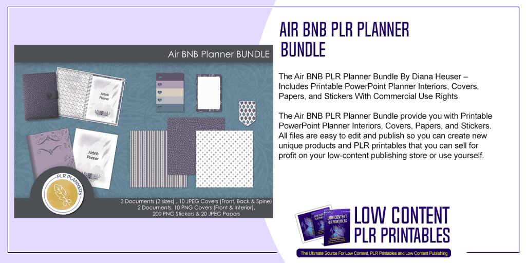 Air BNB PLR Planner Bundle | PLR Printable Planner Bundle