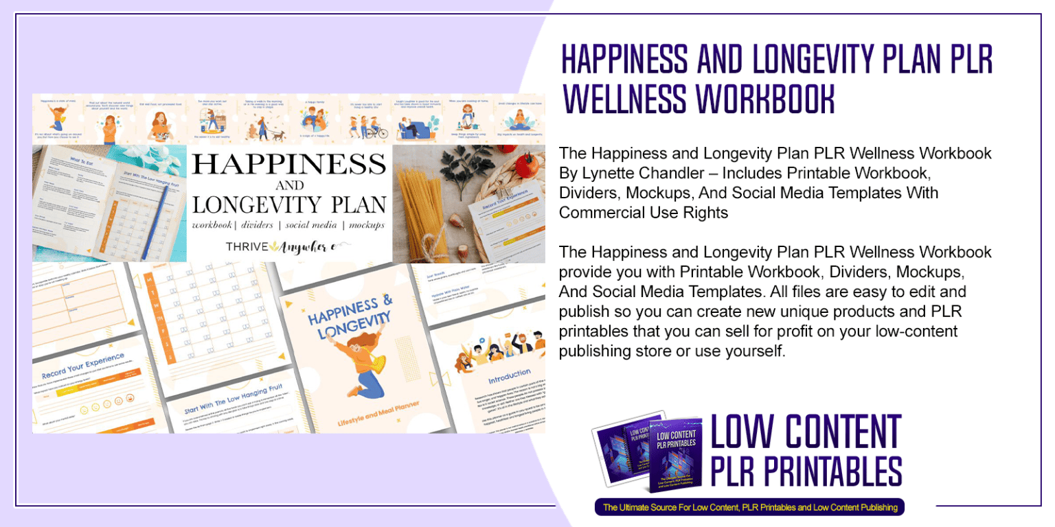 Happiness and Longevity Plan PLR Wellness Workbook