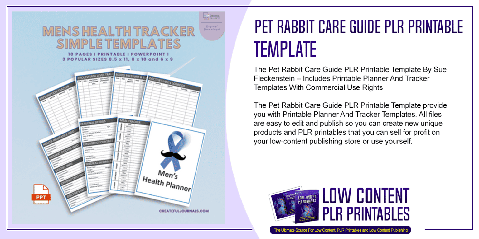 Pet Rabbit Care Guide PLR Printable Template | PLR Templates