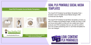 Goal PLR Printable Social Media Templates | Social Media Designs