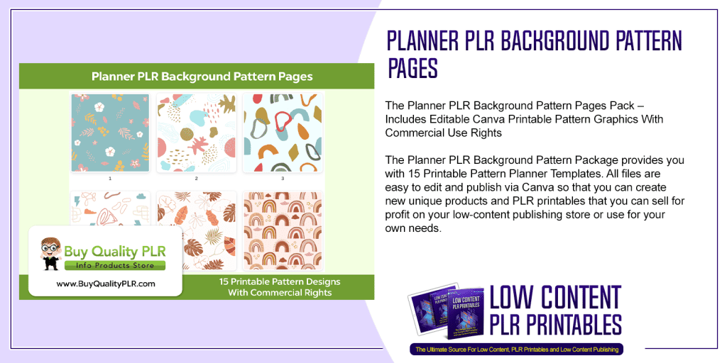Planner PLR Background Pattern Pages | PLR Planner Graphics