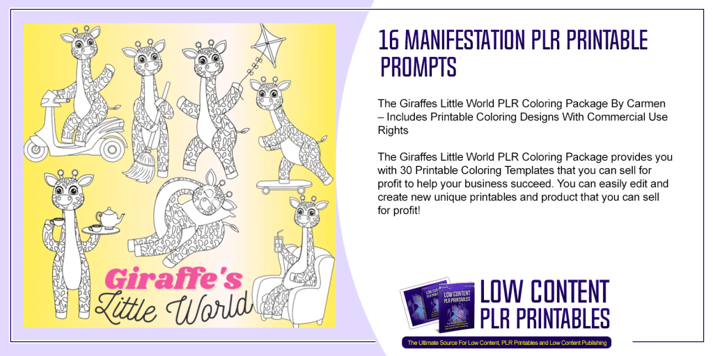 Giraffes Little World PLR Coloring Package | PLR Coloring Pages