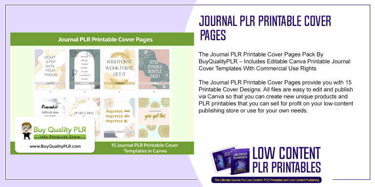 Journal PLR Printable Cover Pages | PLR Journal Cover Kit