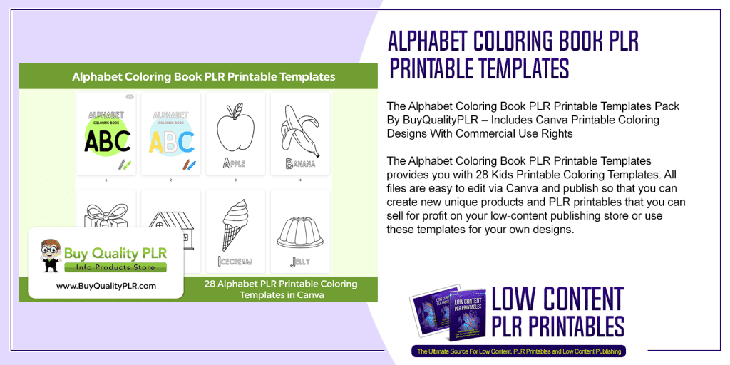 Alphabet Coloring Book PLR Printable Templates | Coloring Pages