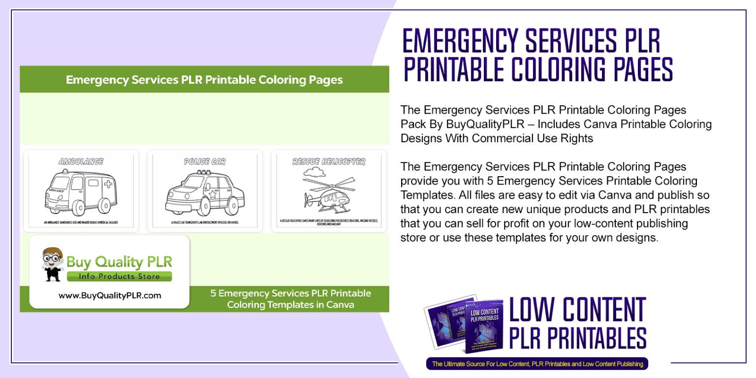 Emergency Services PLR Printable Coloring Pages | Coloring Print