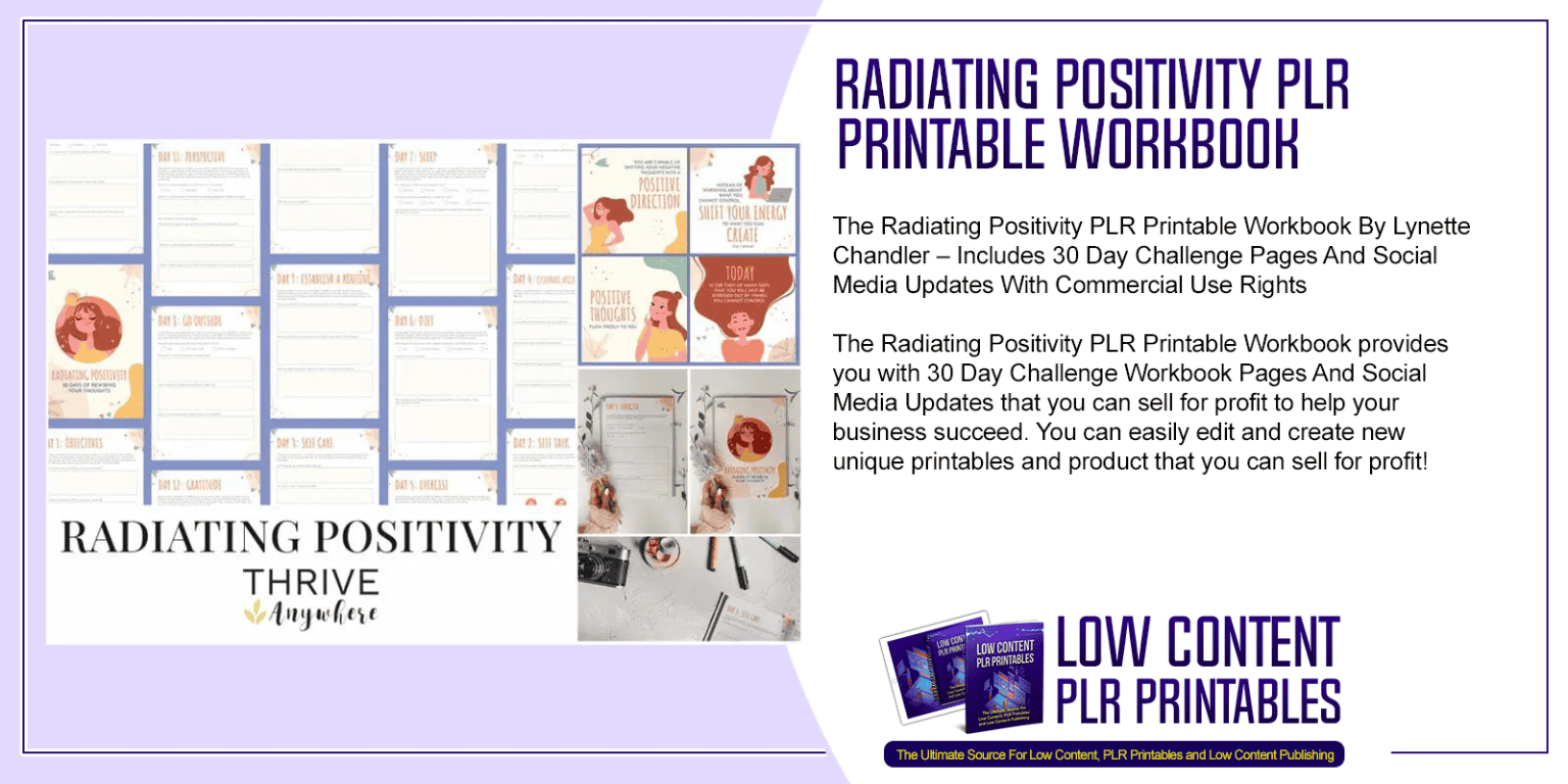 Radiating Positivity PLR Printable Workbook | PLR Workbook