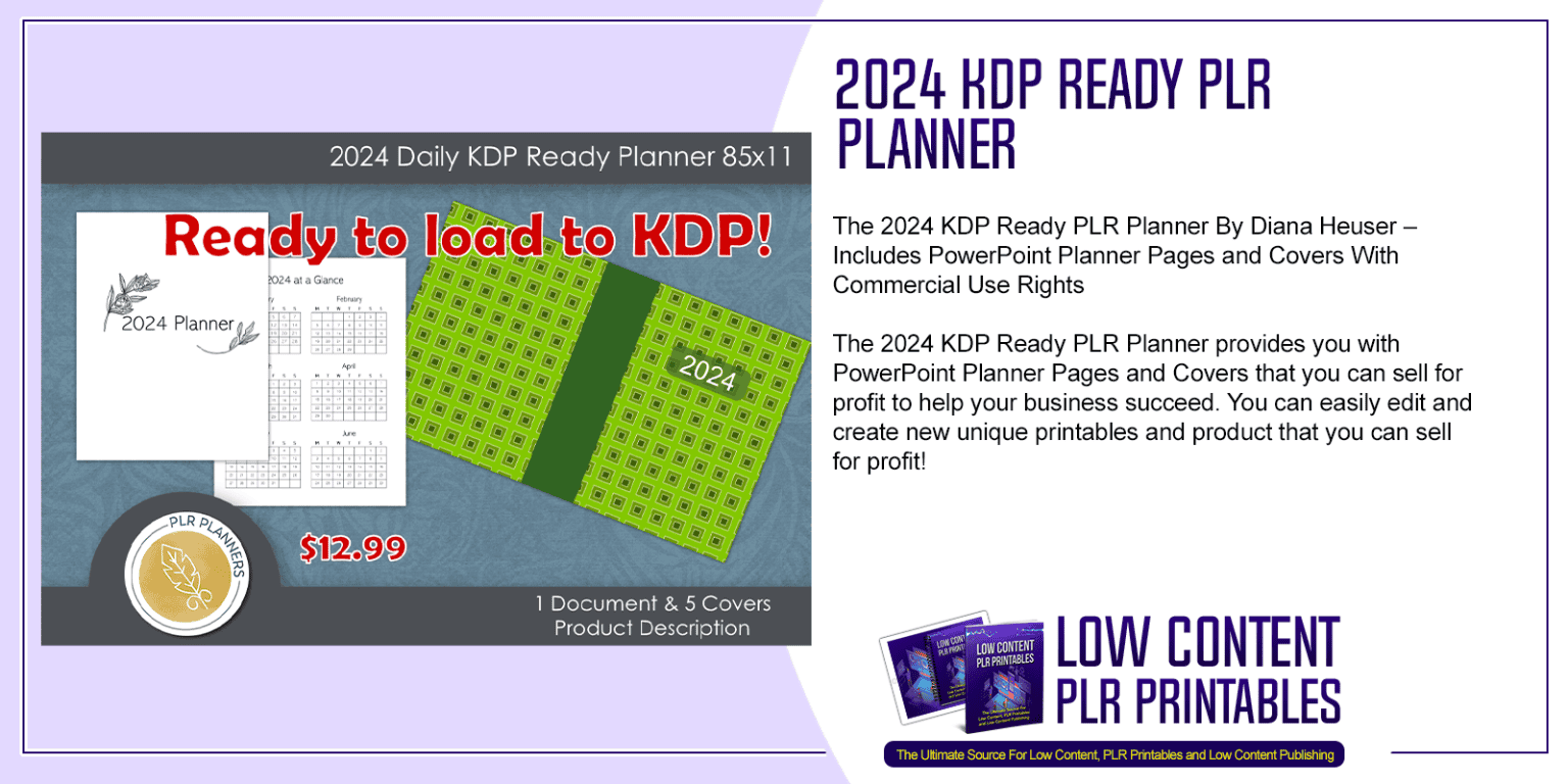 2024 KDP Ready PLR Planner | PowerPoint PLR Print Planner